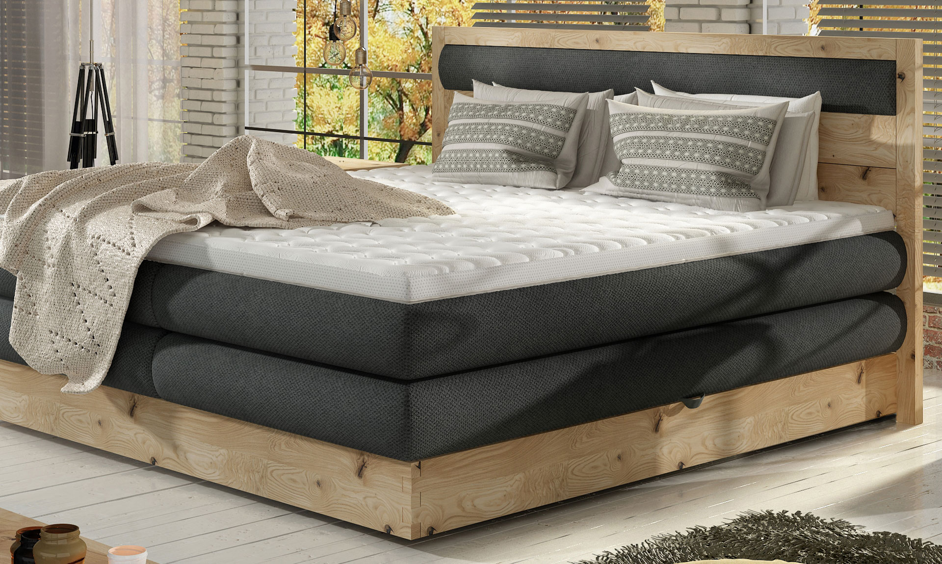 Łóżko Diori z kolekcji „Box springs massive wood Collection” – Wersal