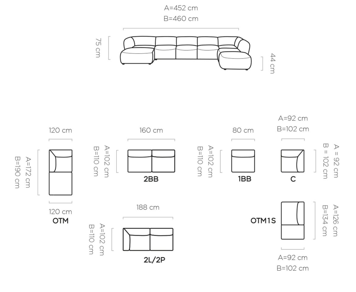 Corner sofa Candelo Elements from “Avangarde Collection” – Wersal